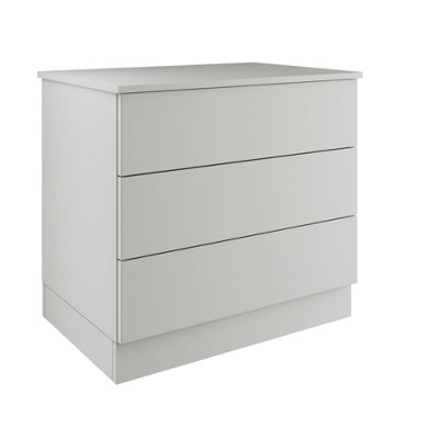 Bedroom Kit 3 Drawer Slab Light Grey Chest of Drawers