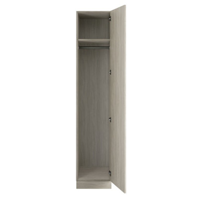 Bedroom Kit Classic Square Panel Urban Oak Single Wardrobe with Single Rail