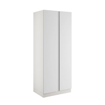 Bedroom Kit J-Pull Handleless White Double Wardrobe with Single Rail ...