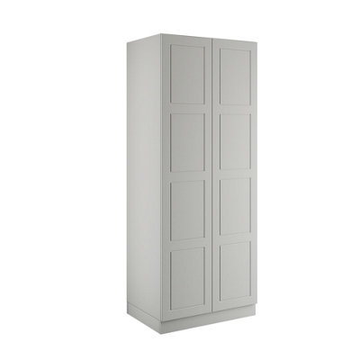 Bedroom Kit Shaker Light Grey Double Wardrobe with Single Rail & Shelves