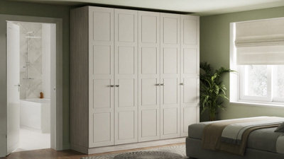 Bedroom Kit Shaker Taupe Grey Single Wardrobe with Shelves