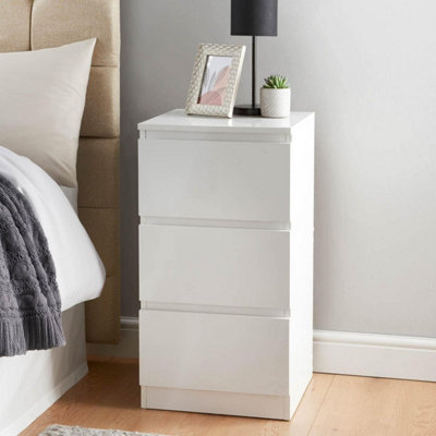 Bedside Cabinet White Chest of Drawers Small Bed Side Table for Bedroom ...