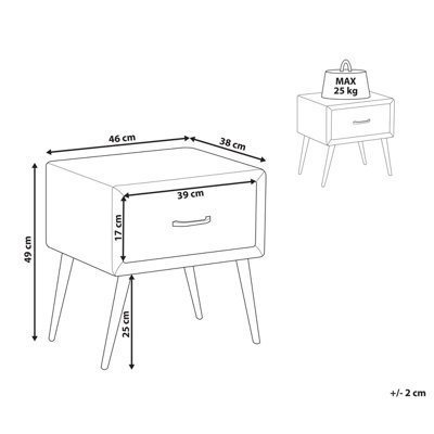 Bedside Table Velvet Navy Blue FLAYAT