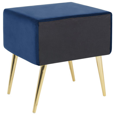 Bedside Table Velvet Navy Blue FLAYAT
