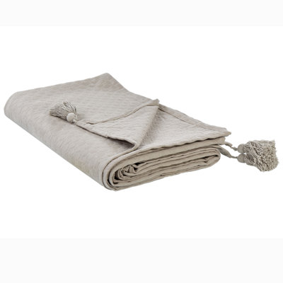 Bedspread LINDULA Cotton 150 x 200 cm Taupe