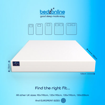 Bedzonline Wavy Memory Foam Therma Pure Mattress, Eco-Friendly, Contour ...