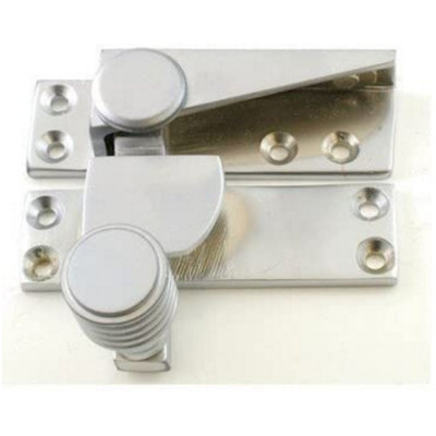 Bee Hive Reeded Pattern Quadrant Arm Sash Window Fastener - Matt Chrome
