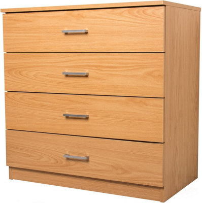 Beech Chest of 4 Drawers Anti Bowing Support 75 x 72 x 36 cm