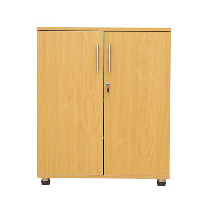 Beech Storage Cupboard Wooden Filing Cabinet with 2 shelves - 2 Door ...
