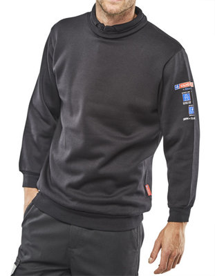 Beeswift Click Arc Compliant Fire Retardant Sweatshirt Jumper Navy - L ...