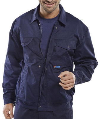 Beeswift Super Click Work Jacket Navy - L | DIY at B&Q