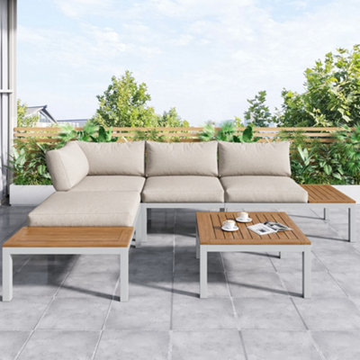 Beige 4 Seater Outdoor Lounge Set