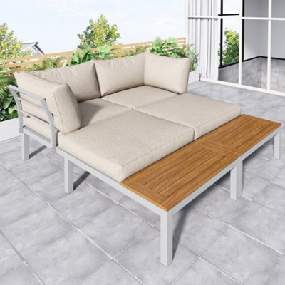 Beige 4 Seater Outdoor Lounge Set