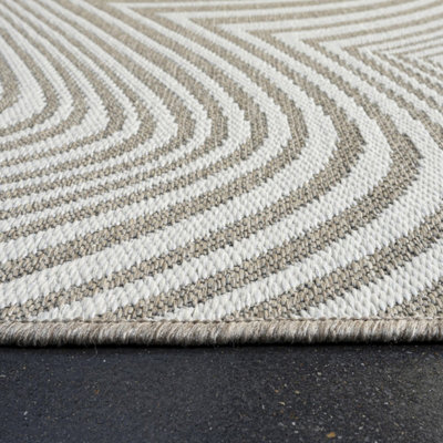 Beige Abstract Outdoor Rug, Abstract Stain-Resistant Rug For Patio ...