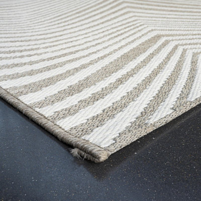 Beige Abstract Outdoor Rug, Abstract Stain-Resistant Rug For Patio ...