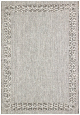 Beige Bordered Modern Easy To Clean Rug For Dining Room-160cm x 230cm