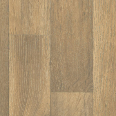 Beige Brown Wood Effect Anti-Slip Contract Commercial Heavy-Duty Vinyl ...