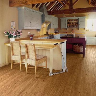 Beige Brown Wood Effect Non-Slip Contract Commercial Heavy-Duty Vinyl ...