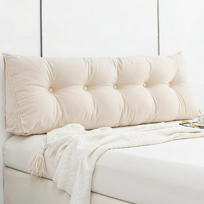 Beige Cotton Linen Triangular Tatami Headboard Cushion/pillow, 150cm W ...