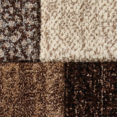 Beige/Grey Modern Geometric Handmade Easy to Clean Rug for Living Room ...