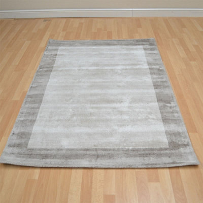 Beige Handmade , Luxurious , Modern , Plain Viscose Rug for Living Room ...