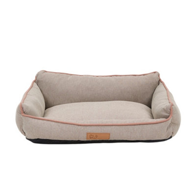 Beige Large Pet Bed with Removable Washable Cover and Soft Cotton ...