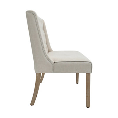 Beige Linen Upholstered Bench Dining Bench W 1310 mm