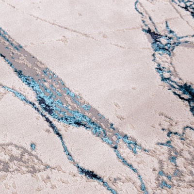 Beige Modern Easy to Clean Abstract Rug For Dining Room Bedroom ...