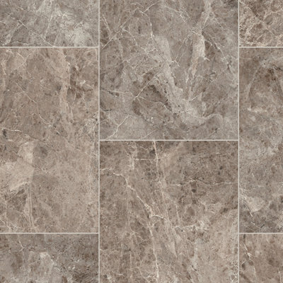 Beige Modern Marble Effect Anti-Slip Vinyl Flooring for Home, Shops ...