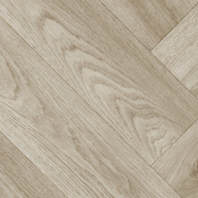 Beige Modern Parquet Effect Anti-Slip Vinyl Flooring For Kitchen ...