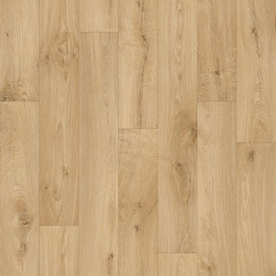 Beige Modern Wood Effect Anti-Slip Vinyl Flooring for Home, Shops ...