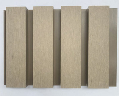 Beige Slatted Composite Outdoor Wall Cladding x 20