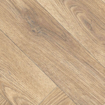 Buy Beige Wood Effect Lino Flooring, Slip-Resistant Vinyl with 3.50mm ...