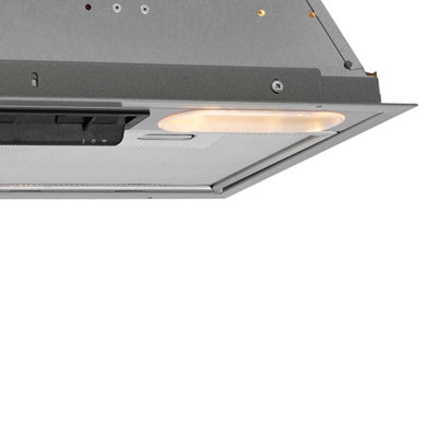 Beko 53cm Under Canopy Cooker Hood Built-in Kitchen Extractor Fan In Silver