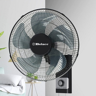 Belaco 16" Wall Fan - Black/ Silver