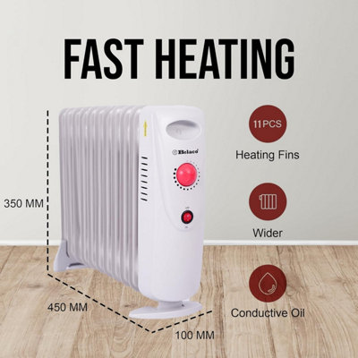 Belaco Mini Oil filled radiator heater - 11 Fins | DIY at B&Q