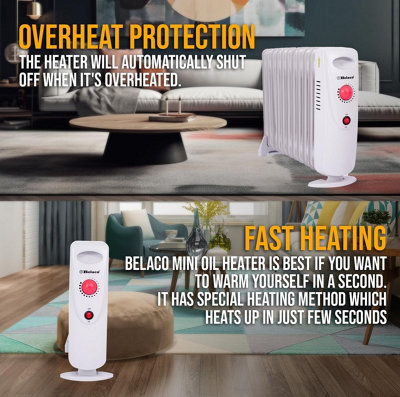 Belaco Mini Oil filled radiator heater - 11 Fins