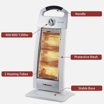 Belaco Silm halogen Heater 1200W comes with 3 spare tubes