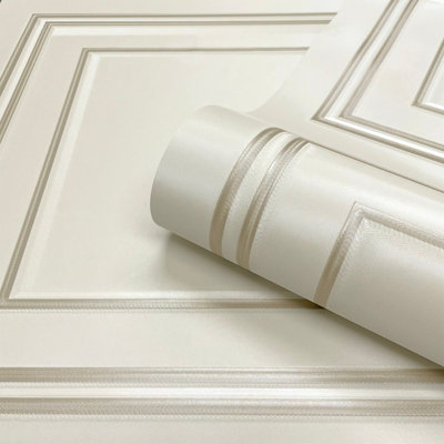 Belgravia Amara Panel Heavyweight Textured Vinyl Wallpaper Natural 7389