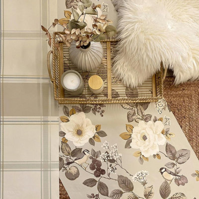 Belgravia Bramble Floral Beige Luxury Wallpaper Matt Finish Modern ...