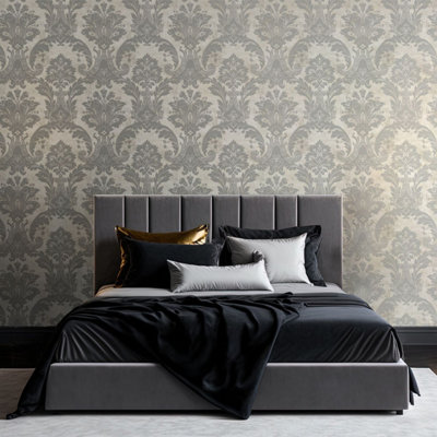 Belgravia Décor Plaster Damask Silver / Cream