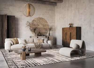 Belgravia Living Room Area Rug Metallic Sheen Modern Nexus Design Mocha ...