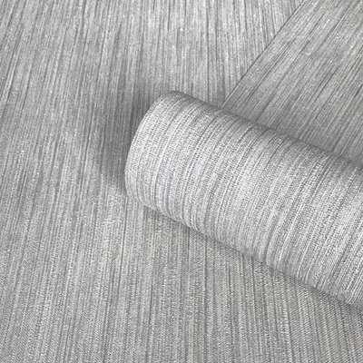 Belgravia Luciano Heavyweight Textured Vinyl Wallpaper Grey 3854