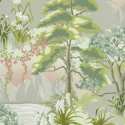 Belgravia Panacea Forest Trees Mountains Pastel Wallpaper P1156