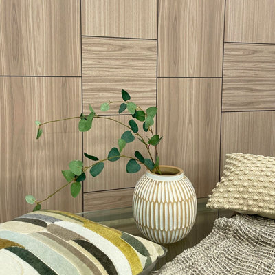 Belgravia Rivington Wood Effect Wall Panel Light Oak Wallpaper W2511