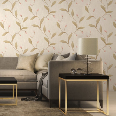 Belgravia Tiffany Platinum Floral Heavyweight Textured Vinyl Wallpaper ...