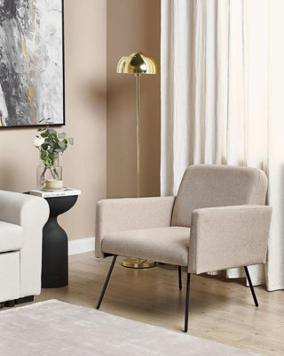 Beliani Armchair NARKEN Fabric Beige
