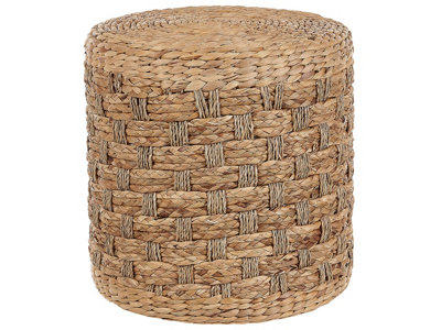 Beliani Boho Wicker Pouffe Natural BASSLET