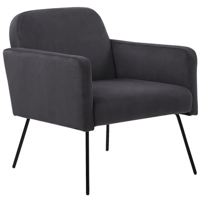 Beliani Industrial Armchair NARKEN Velvet Grey