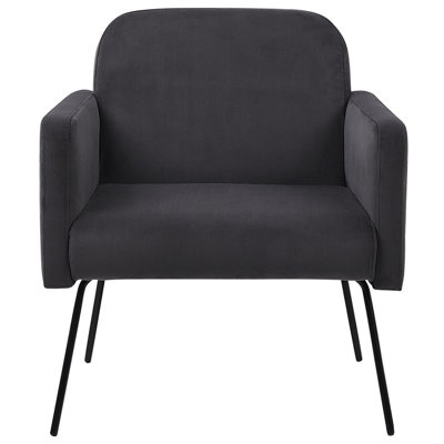 Beliani Industrial Armchair NARKEN Velvet Grey